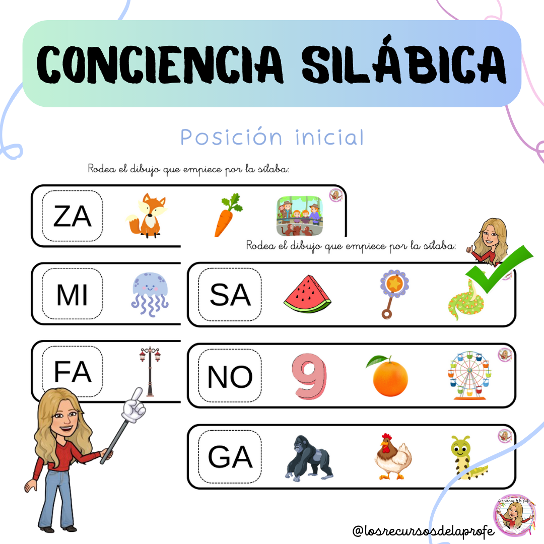 Conciencia silábica-Posición inicial | Los Recursos de la Profe