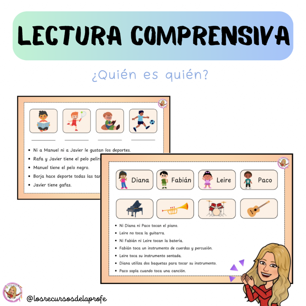 Tarjetas de comprensión lectora | Los Recursos de la Profe
